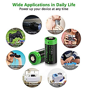 Enegitech CR123A Lithium Battery Non-Rechargeable 3V 1600mAh with PTC Protection UL Certified for Arlo Security System VMS3230 Polaroid Camera Flashlight Torch Laser Pointer-12 Pack