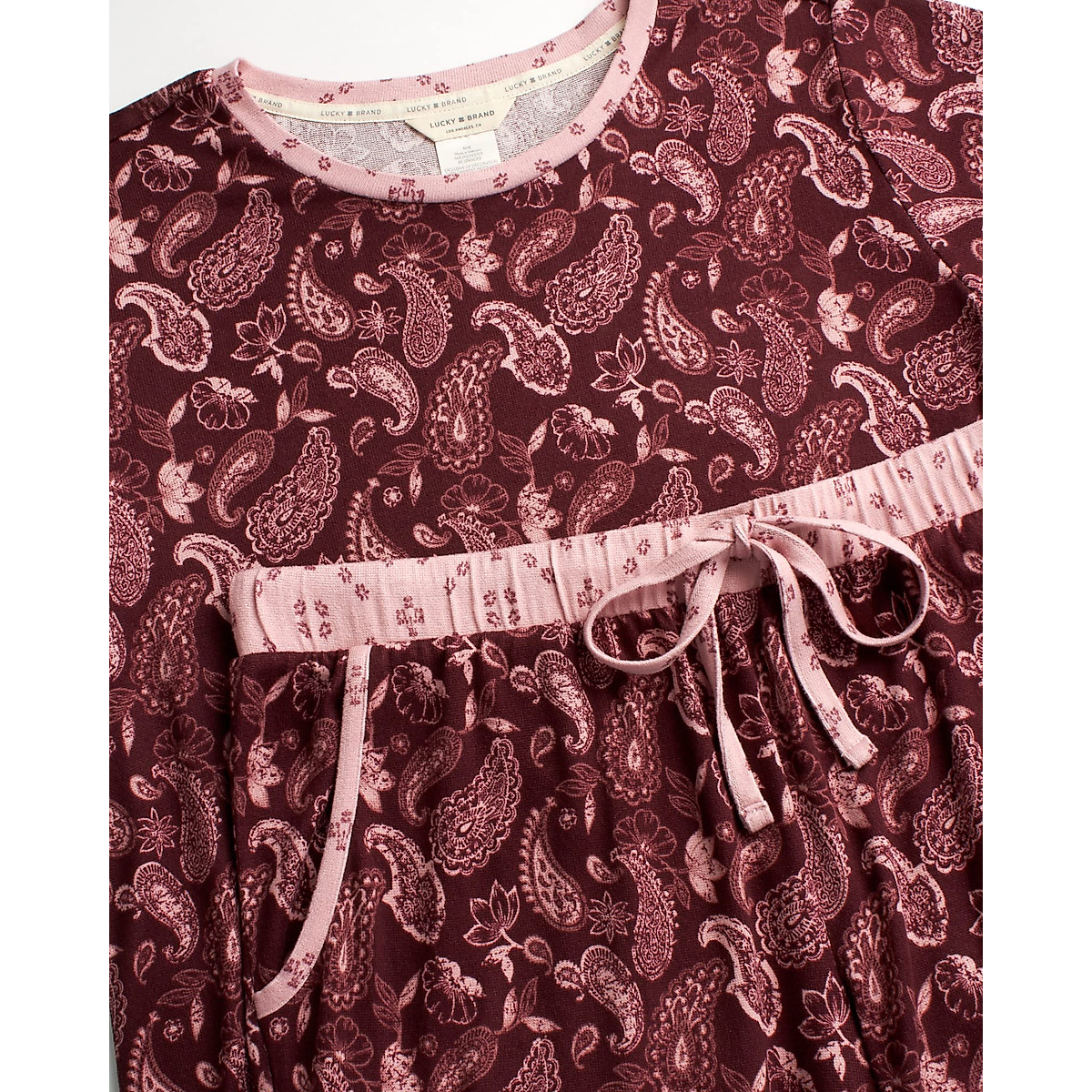 Lucky Brand Women's Pajama Set - 4 Piece Short Sleeve Shirt, Tank Top, Sleep Pants, Lounge Shorts, Size Medium, Red