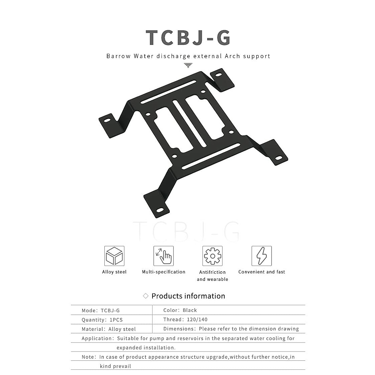 Barrow Offset Pump Mounting Bracket for 120mm Radiators (TCBJ-G)