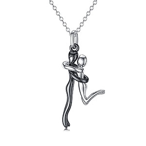 LELOUCHY Hug Necklace for Women 925 Sterling Silver Couple Necklace Birthday Valentine's Day Christmas Gifts for Wife Girlfriend Daughter