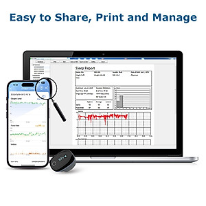 Wellue O2Ring Oxygen Monitor with Vibration Reminder -Bluetooth O2 Pulse Oximeter Rechargeable, Continuous Recording of SpO2 & PR, Blood Oxygen Saturation Tracker with Free APP & PC Reports