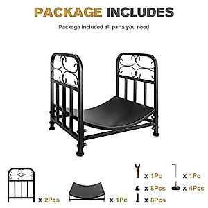 YEEGO DIRECT Weatherproof Firewood Rack Indoor Outdoor 17 Inch Outdoor Firewood Holder Easy Assembly in 10mins, Indoor Log Rack for Fireplace