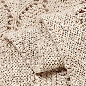 Wugugu Neutral Newborn Baby Blanket for Boys Girls Organic Cotton Swaddle Blankets Baby Essentials for Infant Toddler Crib Stroller Beige 30 x 40 Inches