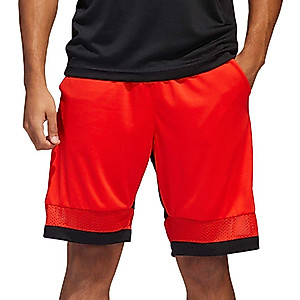 Adidas Mens Basketball Athletic Workout Shorts, Red, Small