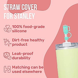 Straw Cover For Stanley, 5 PCS Suitable Silicone Stanley Cup Straw Cover - Variable Colour Stanley Straw Cover - Straw Covers for Reusable Straws - Stanley Cup Accessories - Mix Covers (5 PCS, Mix)