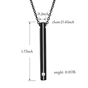 XIUDA Urn Necklace for Ashes Stainless Steel Cremation Necklace with Crystal Memorial Pendant Necklace
