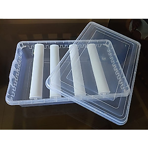 NMII Multipurpose Plastic Storage Box with 4 Adjustable Rods l Storing Box For Bangles, Chuda, Kada, Watches, Scrunchies I (Transparent_Big_4-Rod)