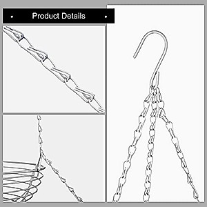 Hotop 3-Tier Hanging Fruit Basket Vegetable Storage Wire Basket with 16 Inch Fixture Chain and Ceiling Hook for Putting Fruit Vegetables Snacks Household Items (White)