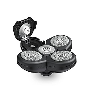 FlexSeries Blade Refills - 5-Head ScalpSafe Anti-Nick Blades, Waterproof Rotary Replacement Blades for FlexSeries Head Shaver from Freebird