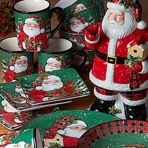 Certified International Christmas Lodge Santa 6" Canape/Luncheon Plates, Small, Set of 4