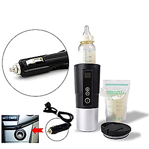 12V Baby Bottle Warmer Car Bottle Warmer for Breastmilk Bottle Heater for Babies Smart Temperature Control Mug for Coffee/Tea/Beverage/Milk and Hot Chocolate (Black)