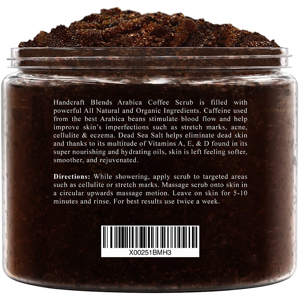 Handcraft Arabica Coffee Body Scrub for Skin Care and Face Care 20 oz – Exfoliating Body Scrub, Face Scrub and Foot Scrub for Men and Women – Moisturizing Salt Scrub for Age Spots and Smoother Skin