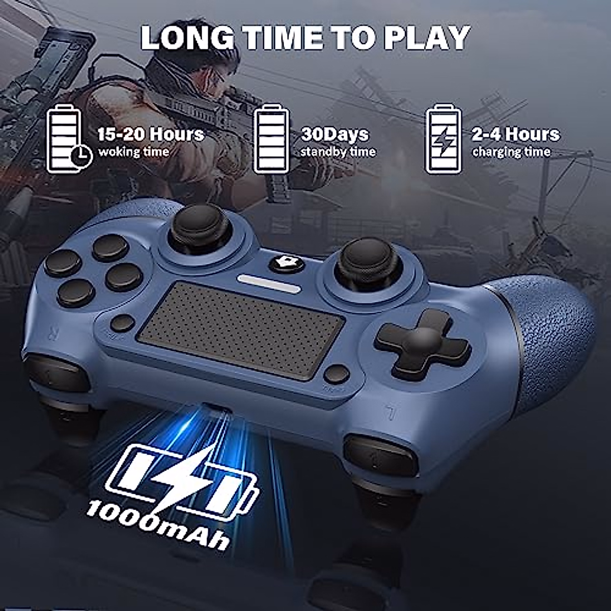 PS-4 Controller Dual-shock 4 Wireless Compatible for PS-4/Pro/Slim/Wireless Play-Station 4 Controller with paddles PS-4 Remote Controller for PC 6-Axis Motion Sensor Turbo，1000mAh