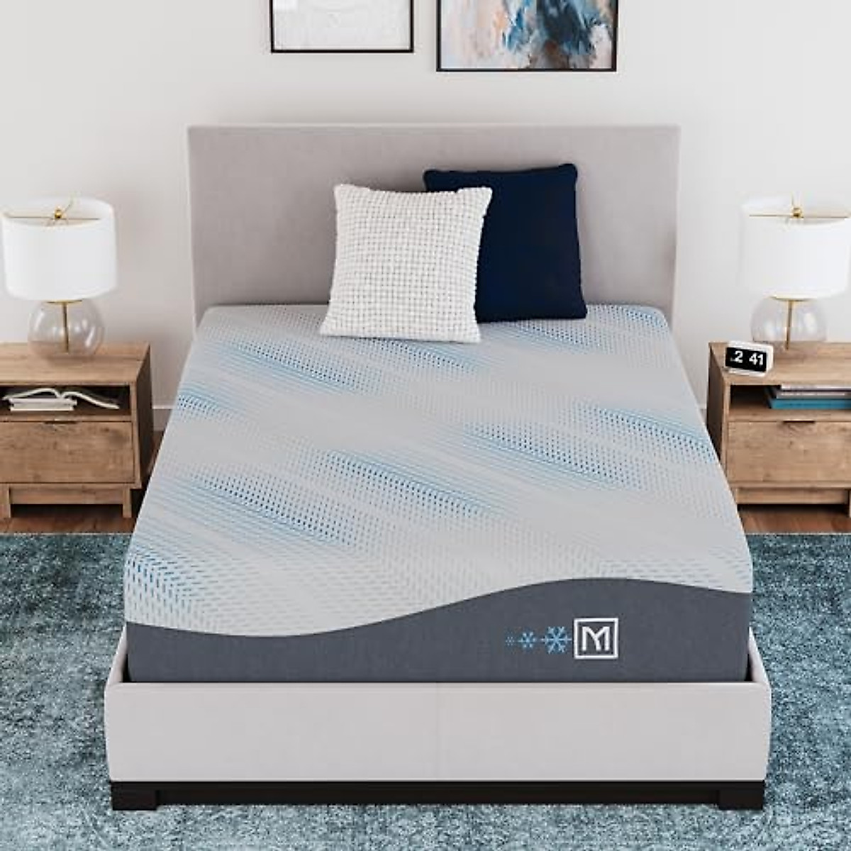 Signature Design by Ashley 14 Inch Millennium Cushion Firm Gel Memory Foam Hybrid Mattress, Queen, White
