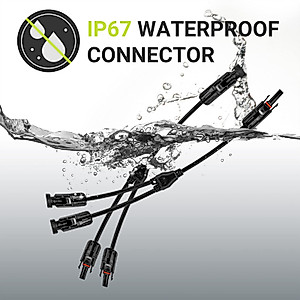 Newpowa Solar Branch Connector 2 to 1 Y Cable Adaptor Connector Kit for Solar Panel Plug&Play (M/FF and F/MM)