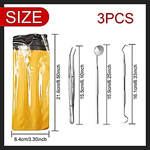 Sihuuu Dental Tools Personal Teeth Cleaning Tools with Stainless Steel Dental Scraper Pick Mouth Mirror Set Tooth Tartar Plaque Scraper Remover
