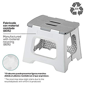 Vigar Compact Foldable 2-Step Stool, 16 inches, Lightweight, 330-pound Capacity Non-Slip Folding Step Stool, Gray