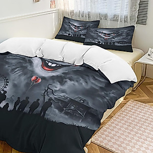 Horror 3-Pcs Bedding Set Includes 1 Duvet Cover and 2 Pillowcases​, Soft Comfortable Breathable Bedroom Decoration 86"x70"