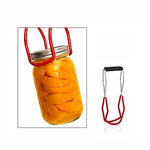 Aifeier ET Canning Tools Kit includes 1pcs Bubble Popper Bubble Remover, 1pcs Jar Lid Lifter Magnetic Lid Lifter and 1pcs Stainless Steel Canning Tongs (Red)