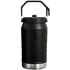 Stanley IceFlow Flip Straw Jug with Handle 64 oz| Twist On Lid and Flip Up Straw | Leak Resistant for Travel and Sports | Insulated Stainless Steel | BPA-Free | Black