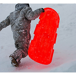 ESP 48" Day Glow Sno-Twin Toboggan – Two-Rider Sled – Tough Polyresin, Diamond-Polished Bottom – Neon Orange 1143