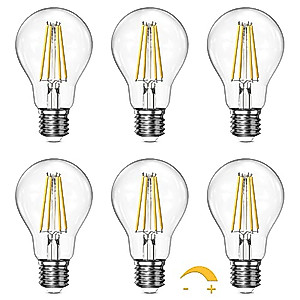 CRIRY Dimmable LED Light Bulbs 60W Equivalent, 6W, 2700K Warm Soft White Light LED Bulbs, A19 LED Bulb Clear 60W for Living Room Bedroom Bathroom Outdoor, 750LM, E26 Base, 6Packs