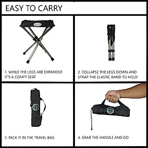 Jemez Wilderness Gear Portable Camping Stool-Compact and Lightweight Chair for The Outdoors, Sturdy and Durable