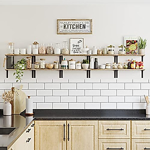 Wallniture Nola Floating Shelves for Wall, 17"x 6" Rustic Bookshelf for Living Room Decor, Bookshelves for Home Office, Kitchen, Burned Finish Storage Shelf Set of 10