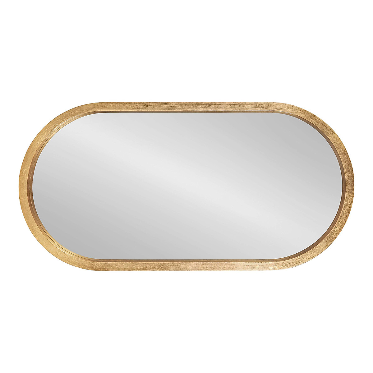 Kate and Laurel Travis Modern Capsule Wood Framed Wall Mirror, 12 x 24, Gold, Chic Geometric Wall Hanging Mirror for Display