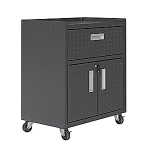 Manhattan Comfort Fortress Storage Units, Charcoal Gray