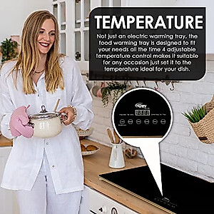 Adjustable Heat, Food Warmer Plate, Electric Server Warming Tray, Portable and Perfect for Indoor Dinner, Catering, Party, Entertaining, and Holiday “24 x 16.1”