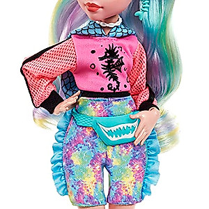 Monster High Lagoona Blue Fashion Doll with Colorful Streaked Hair, Signature Look, Accessories & Pet Piranha