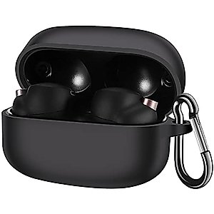 Cover Cases for Sony WF-1000XM4, Sillicone Case with Keychain Durable Shockproof Drop Proof Full Body Protective Case for Sony Wireless Earbuds (1-Black)