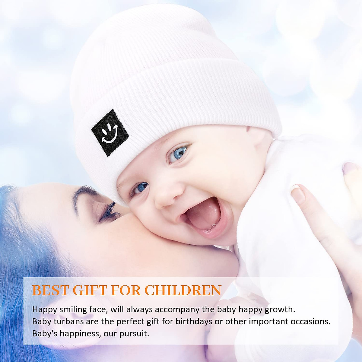 DANMY Baby Beanie Hat, Newborn Toddler Winter Warm Knit Hat, Kids Soft Beanie Cap