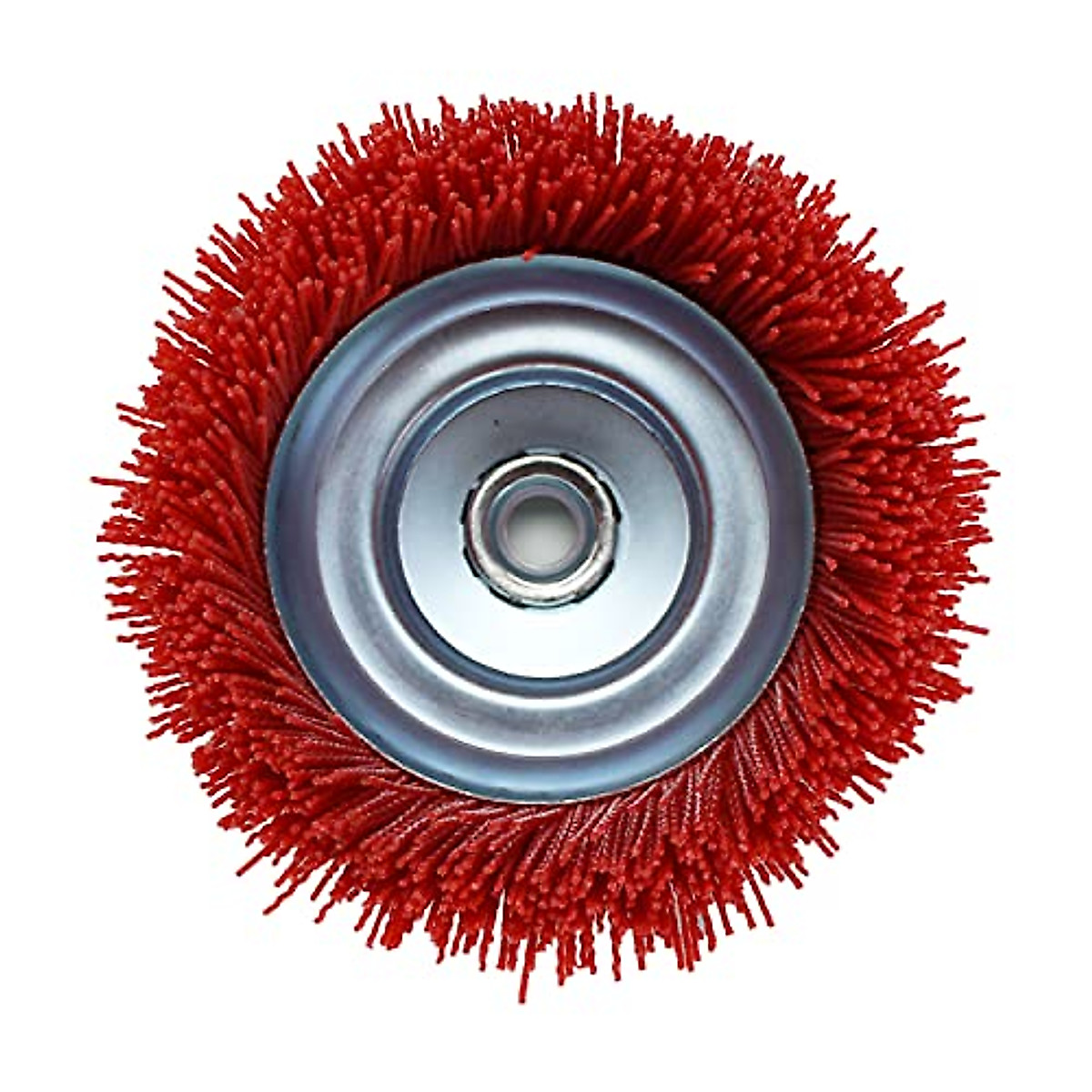 BHA 6" Abrasive Filament Nylon Bristle Cup Brush, 5/8"-11 Thread Arbor - Red (120 Grit)