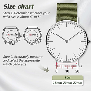uEmoh Watch Bands, Quick Release Nylon Watch Straps for Men Women, Watch Bands of Multiple Colors & Width(18mm, 20mm, 22mm) (20mm, ArmyGreen)