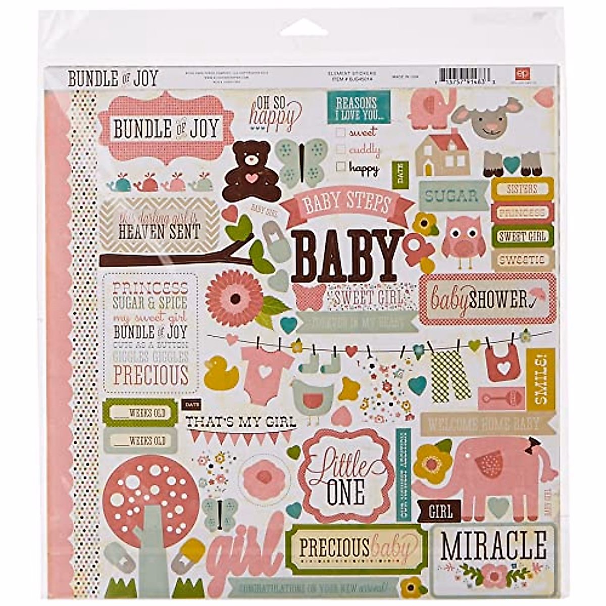 Echo Park Paper Company Echo Park Paper BJG45016 Bundle of Joy Girl Collection Scrapbooking Kit, 12-x-12-Inch