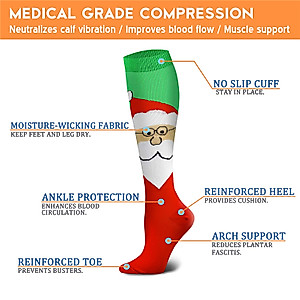 QUXIANG Compression Socks for Women & Men 15-20 mmHg, Best for Medical, Nursing, Running, Athletic, Varicose Veins, Travel