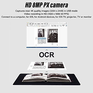Acogedor 8MP Overhead Projector,USB Document Camera,A4 Photo Format Free Scaling for Live Demo,Web Conferencing,Distance Learning,Remote Teaching