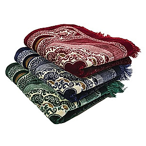 Modefa Islamic Prayer Rug - Double Plush Large & Wide Velvet Carpet - Traditional Muslim Janamaz Sajada - Thick Turkish Prayer Mat for Men & Women- Ramadan or Eid Gift - Floral Mihrab (Green)