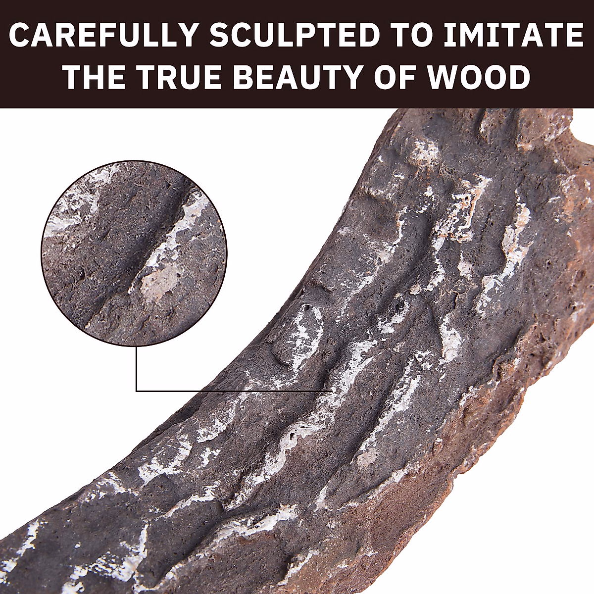 GASPRO Ceramic Logs for Propane Fire Pit or Gas Fireplace, Small Fake Wood Logs Set, 10-Piece