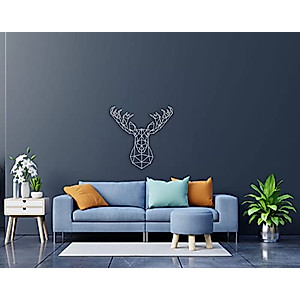 Deer Animal Wall Art Decor, Deer Wall Hanging, Deer Metal Wall Decor, Deerl Wall Decor, Metal Wall Art, Deerl Metal Wall Art, Deer Wall Art (31,5"x31,5"/80x80 cm, Black)