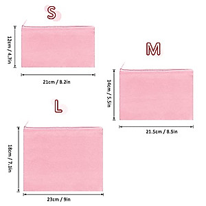 Sinzip 12 Pieces Cotton Canvas Makeup Bag, Multipurpose Cosmetic Bag with Zipper Travel Toiletry Pouch, Blank DIY Craft Bag Pencil Bag (Multicolored A, M)