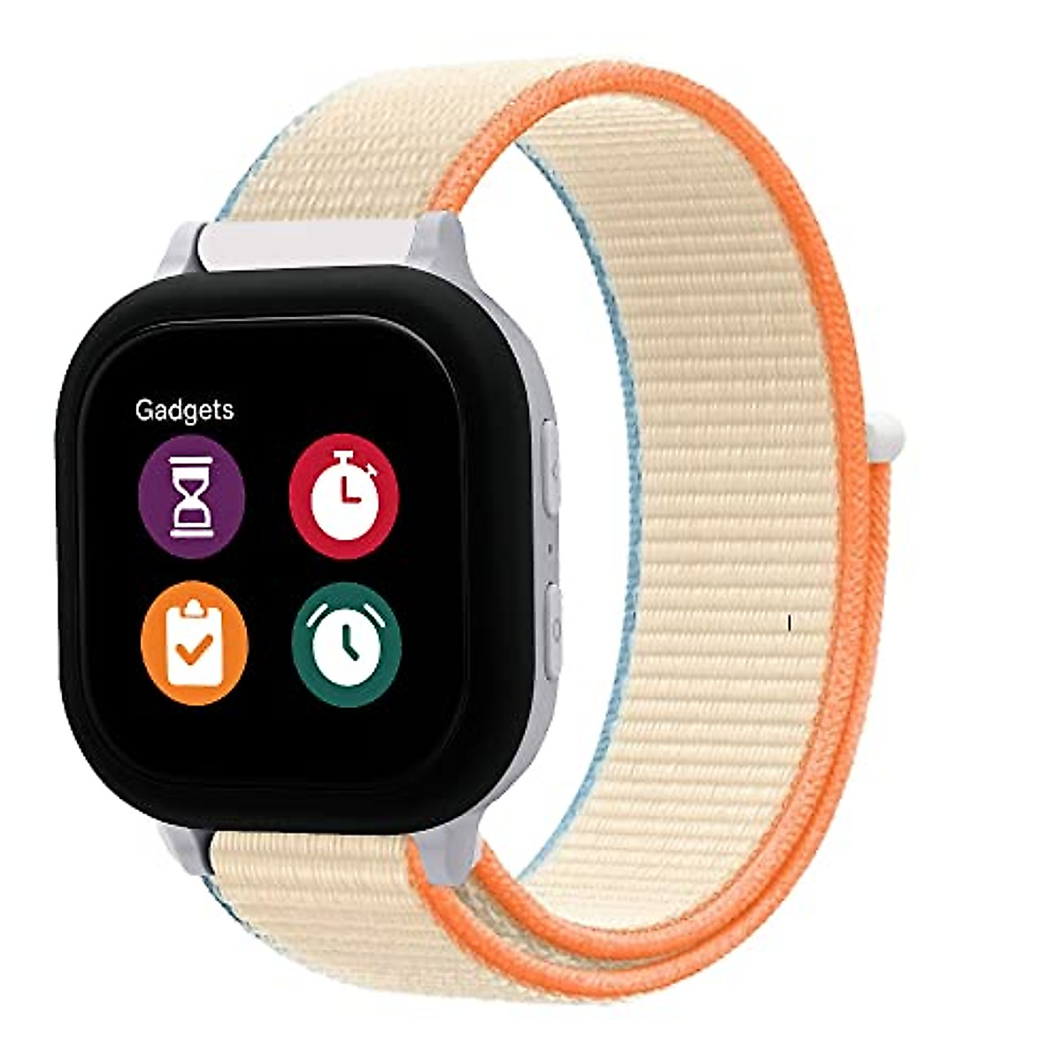 NOLIKO Kids Replacement Band Compatible with Gabb Watch 3 2 1/Verizon Gizmo Watch 3 2 1/T mobile SyncUP Watch, Nylon 20mm Small Size Wrist Strap for Boys Girls, Starlight White Ivory Beige