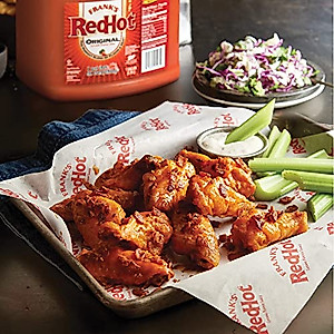 Frank's RedHot Original Cayenne Pepper Hot Sauce, 1 gal - One Gallon Bulk Container of Cayenne Pepper Hot Sauce to Add Flavorful Heat to Entrees, Sides, Snacks, and More
