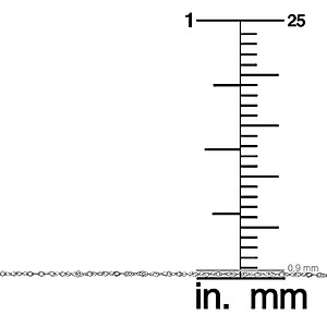 14k White Gold Singapore Chain Necklace (0.9 mm, 16 inch)