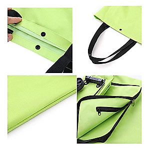 Foldable Shopping Cart Folding Shopping Bag Portable Hand-held Collapsible Sundries Bag Wheeled Folding Shopping Cart Collapsible Food bag With Wheels, Green