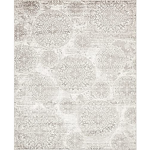 Unique Loom Sofia Collection Area Rug - Grand (8' x 10', Light Gray/ Ivory)