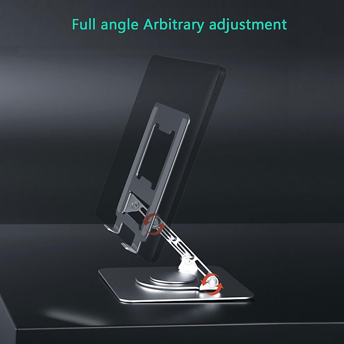 Peymoxra Laptop Stand Aluminum Computer Stand for Desk with 360° Rotating Base Adjustable Height and Angle Ergonomic Designe, Compatible with MacBook, Tablets and All Notebook 7-17" Silver