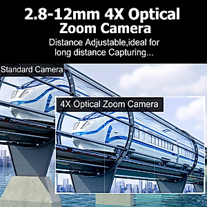 IEights 260fps Variable Focus Camera 2.8-12mm 4X Optical Zoom Webcam, 1080P Varifocal Web Cam Manual Zoom Lens Webcamera,Raspberry Pi Windows Mac Vari-Focus USB Web Camera,Close-up Monitoring Cameras